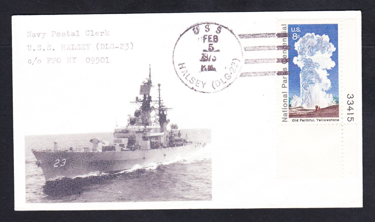 Destroyer USS HALSEY DLG-23 Naval Cover MhCachets ONLY 1 MADE
