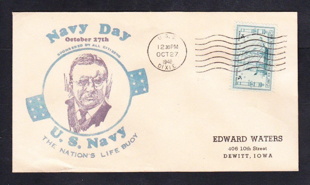 Destroyer Tender USS DIXIE AD-14 Navy Day Naval Cover ONLY 1 MADE