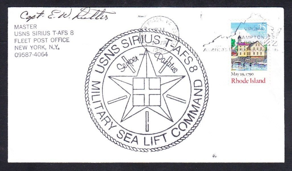 Stores Ship USNS SIRIUS T-AFS 8 Hampton Roads VA Naval Cover