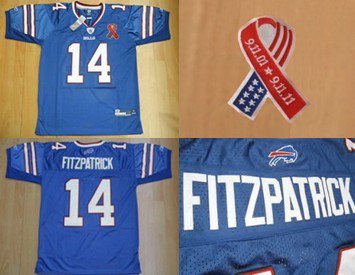 Buffalo Bills Ryan Fitzpatrick #14 Authentic Football Jersey Blue W/911 ...
