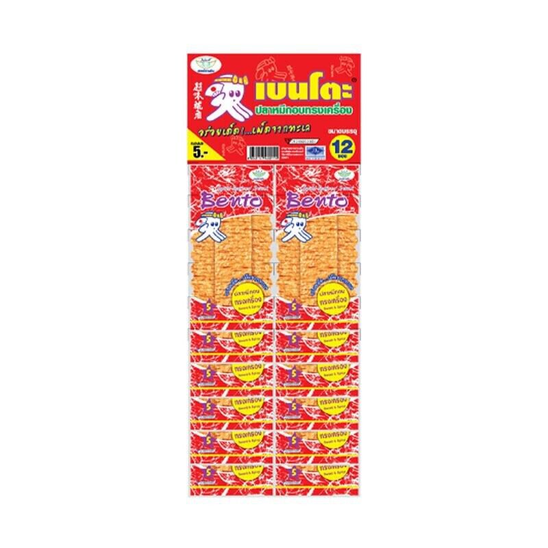 12 x BENTO THAI SWEET AND SPICY FLAVOR SEAFOOD SNACK 4g x 12