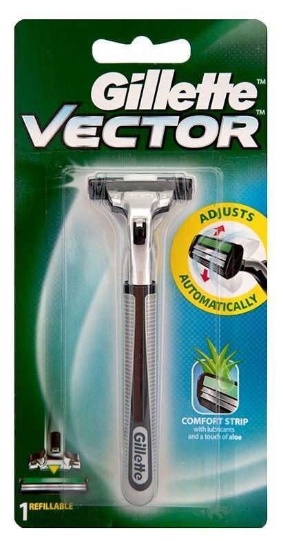 Gillette Vector Razor Contour Plus Handle + 1 Blade Cartridge with Twin ...