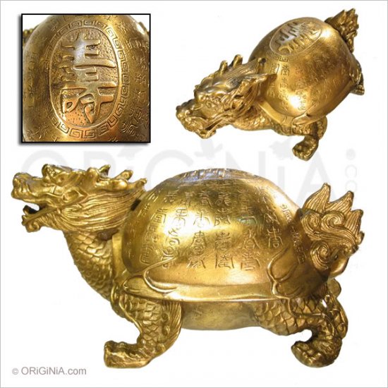 Chinese Dragon Tortoise Inscriptions Shell Shou Asian