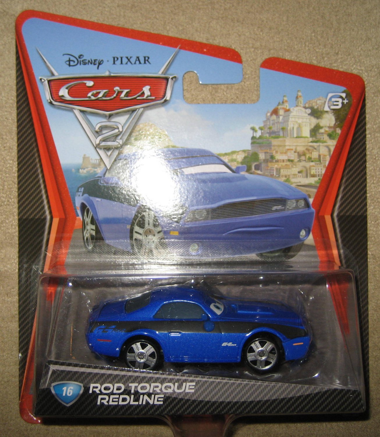 Disney Pixar Cars 2 Rod Torque Redline #16 Diecast Car 1:55 Scale