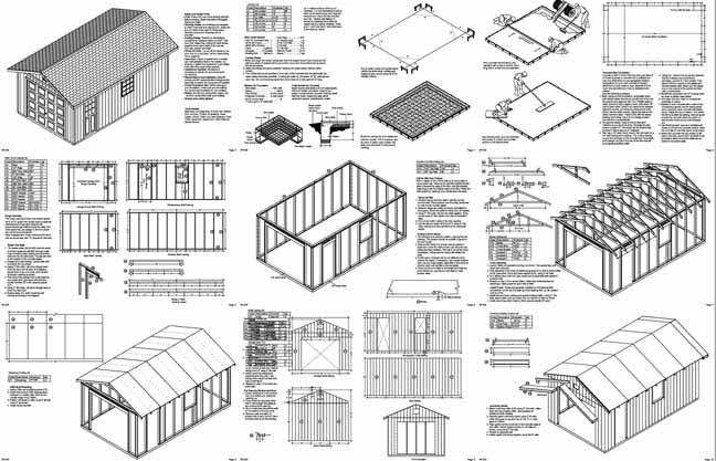 12' X 20' Garage Workshop Shed Project Plans, Design #51220