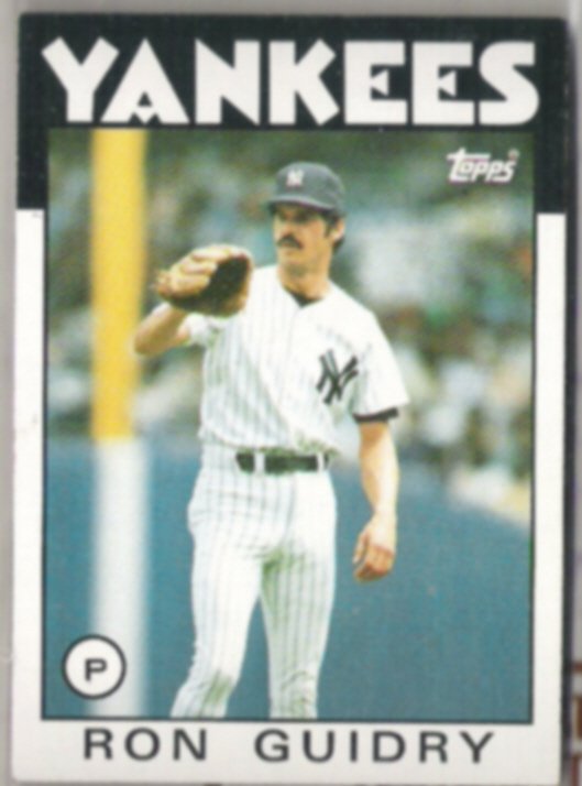 RON GUIDRY 1986 Topps #610. YANKEES