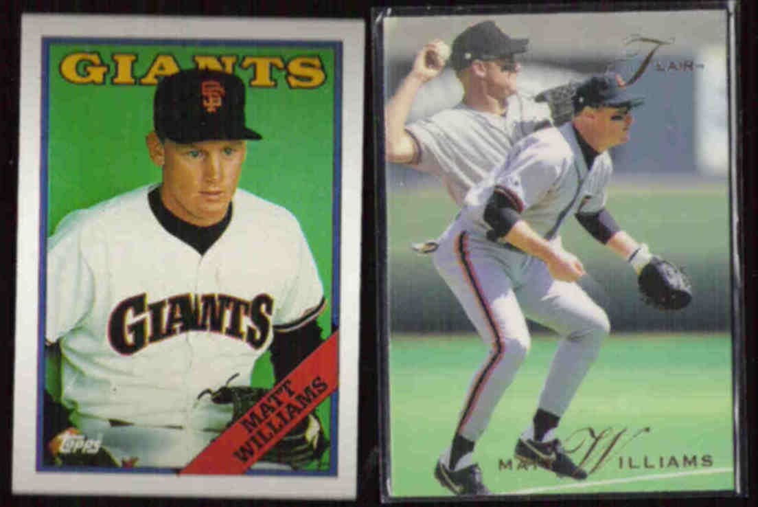 MATT WILLIAMS 1988 Topps #372 + 1993 Flair #148. GIANTS