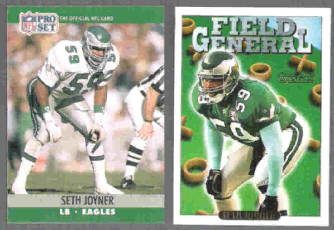 SETH JOYNER 1990 Pro Set #609 + 1993 Topps Gold Insert #296. EAGLES