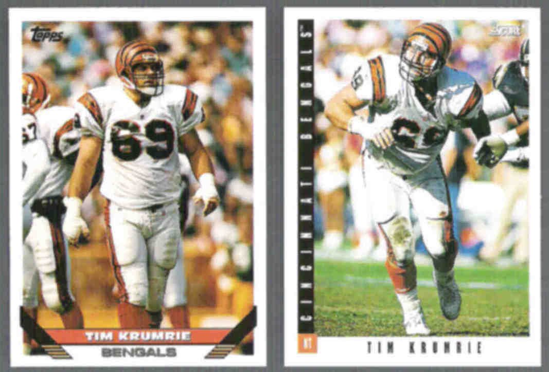 TIM KRUMRIE 1993 Topps #358 + 1993 Score #349. BENGALS