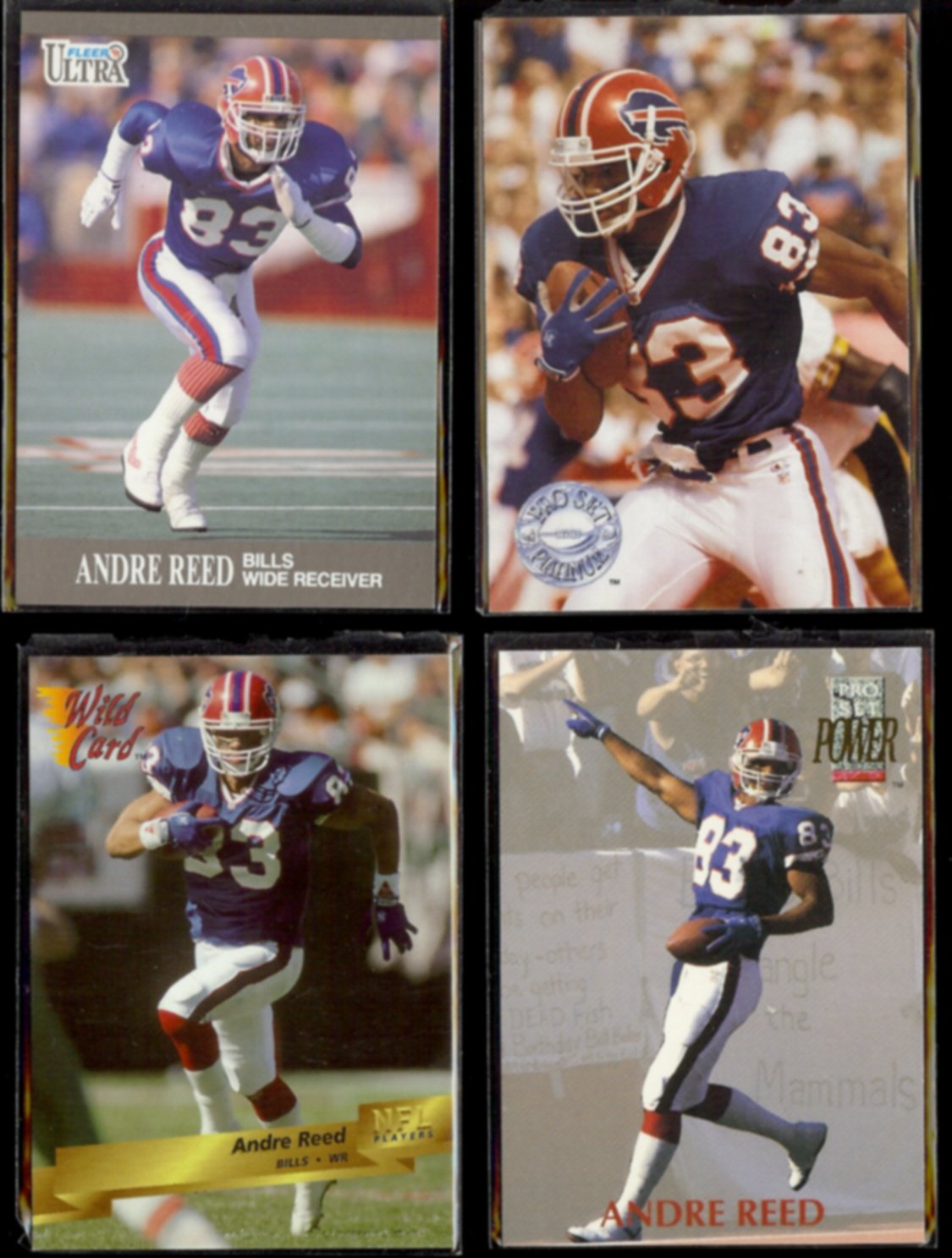 ANDRE REED (4) Card Lot (1991 - 1993). BILLS