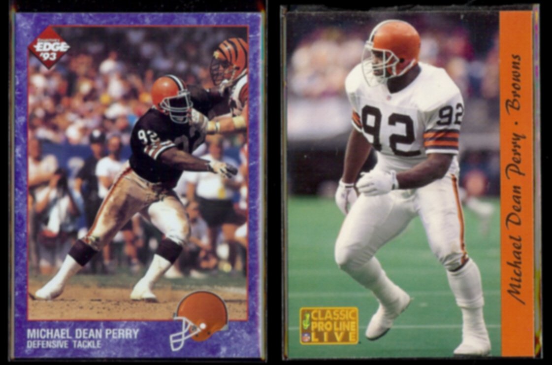 MICHAEL DEAN PERRY 1993 Edge #40 + 1993 Pro Line Live #45. BROWNS