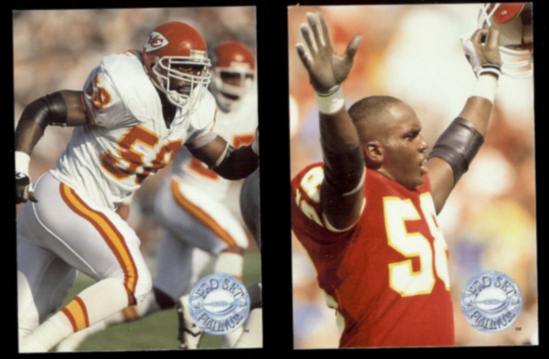 DERRICK THOMAS 1991 Pro Set Platinum #51 + #147. CHIEFS