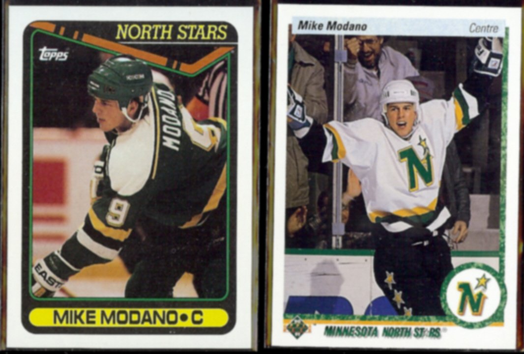 MIKE MODANO 1990 Topps #348 + 1990 Upper Deck #46. NORTH STARS