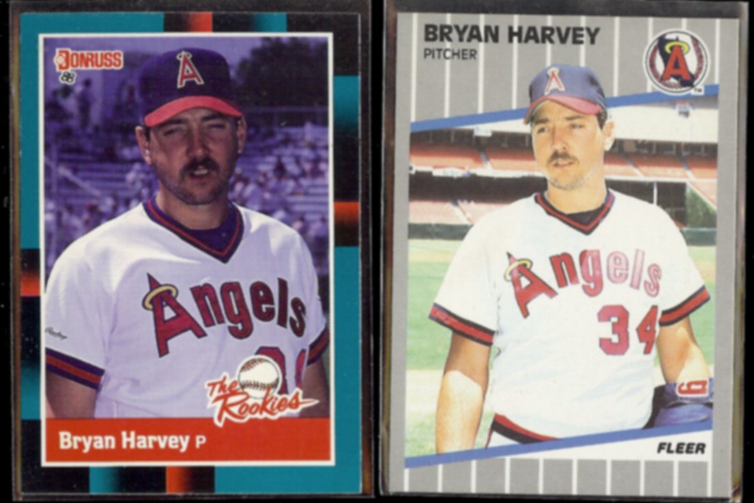 BRYAN HARVEY 1988 Donruss Rookies #53 + 1989 Fleer #479. ANGELS
