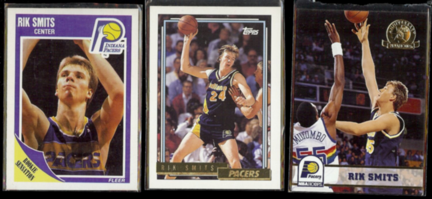 RIK SMITS 1989 Fleer, 1992 Topps GOLD + 1993 Hoops GOLD Inserts. PACERS
