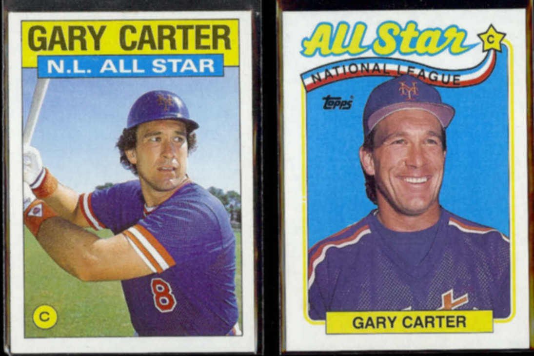 GARY CARTER 1986 Topps #708 + 1989 Topps #393. METS