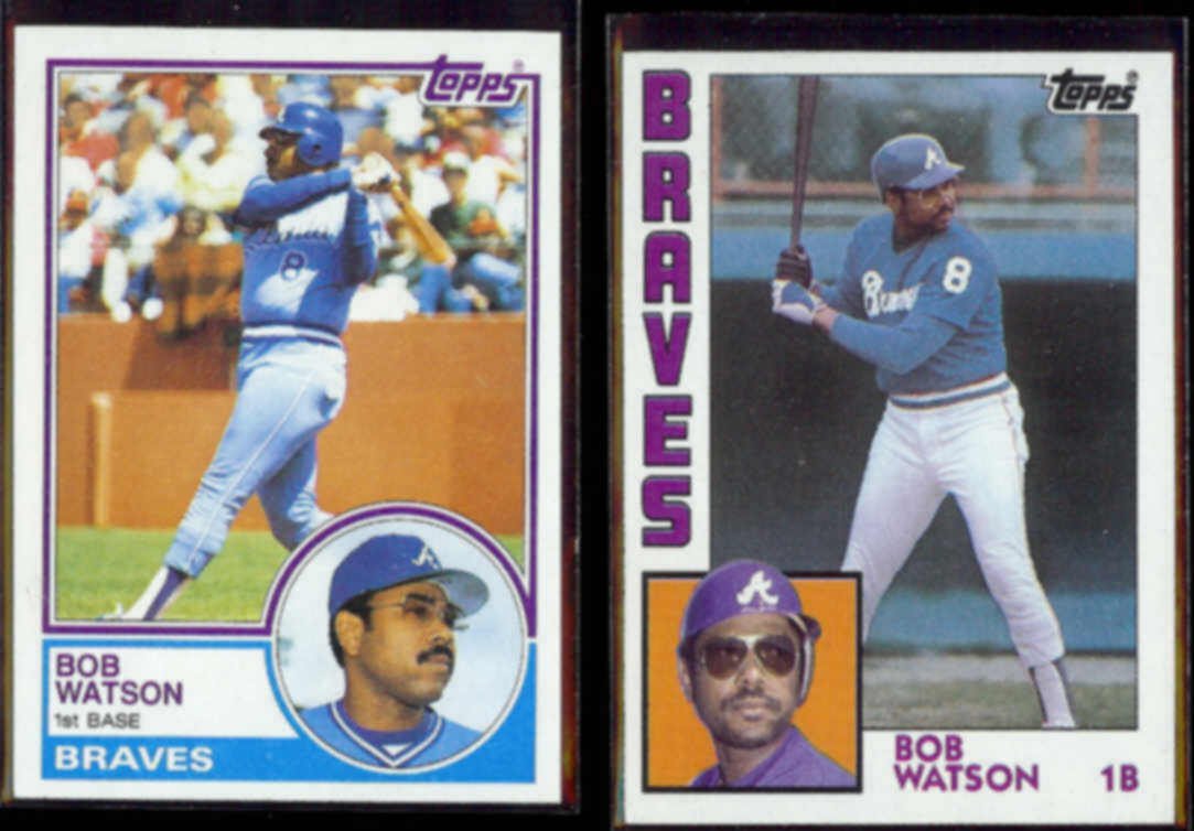 BOB WATSON 1983 Topps #572 + 1984 Topps #739. BRAVES