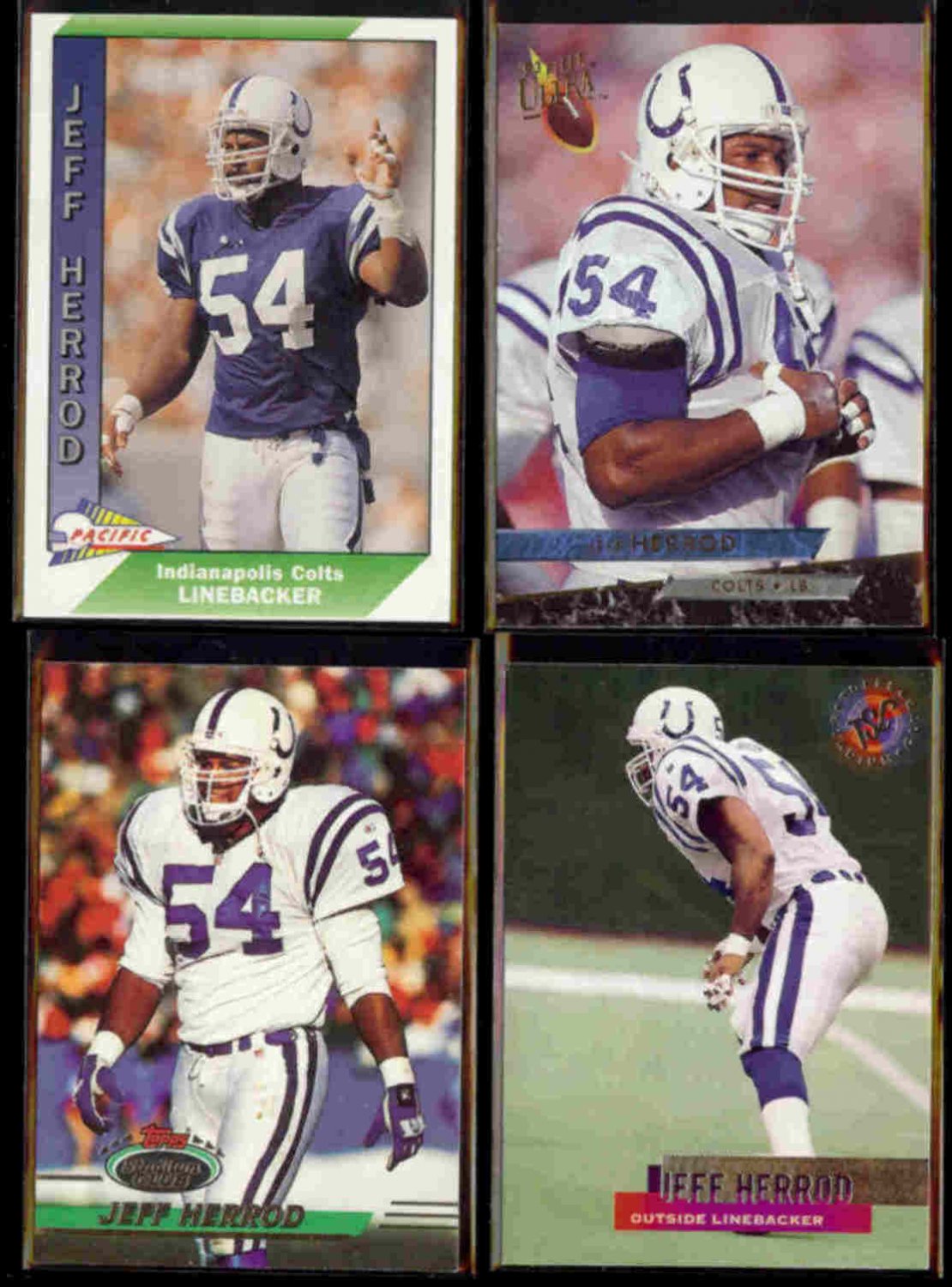 JEFF HERROD (4) Card Lot (1991, 1993 + 1995). COLTS