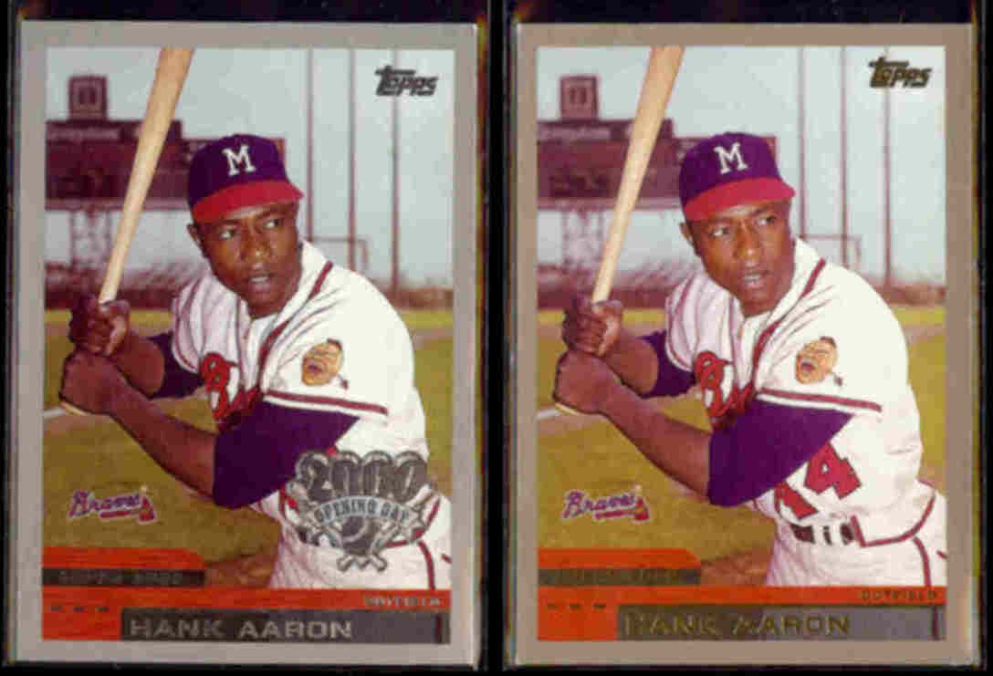 HANK AARON 2000 Topps Opening Day #22 + 2000 Topps #44. BRAVES