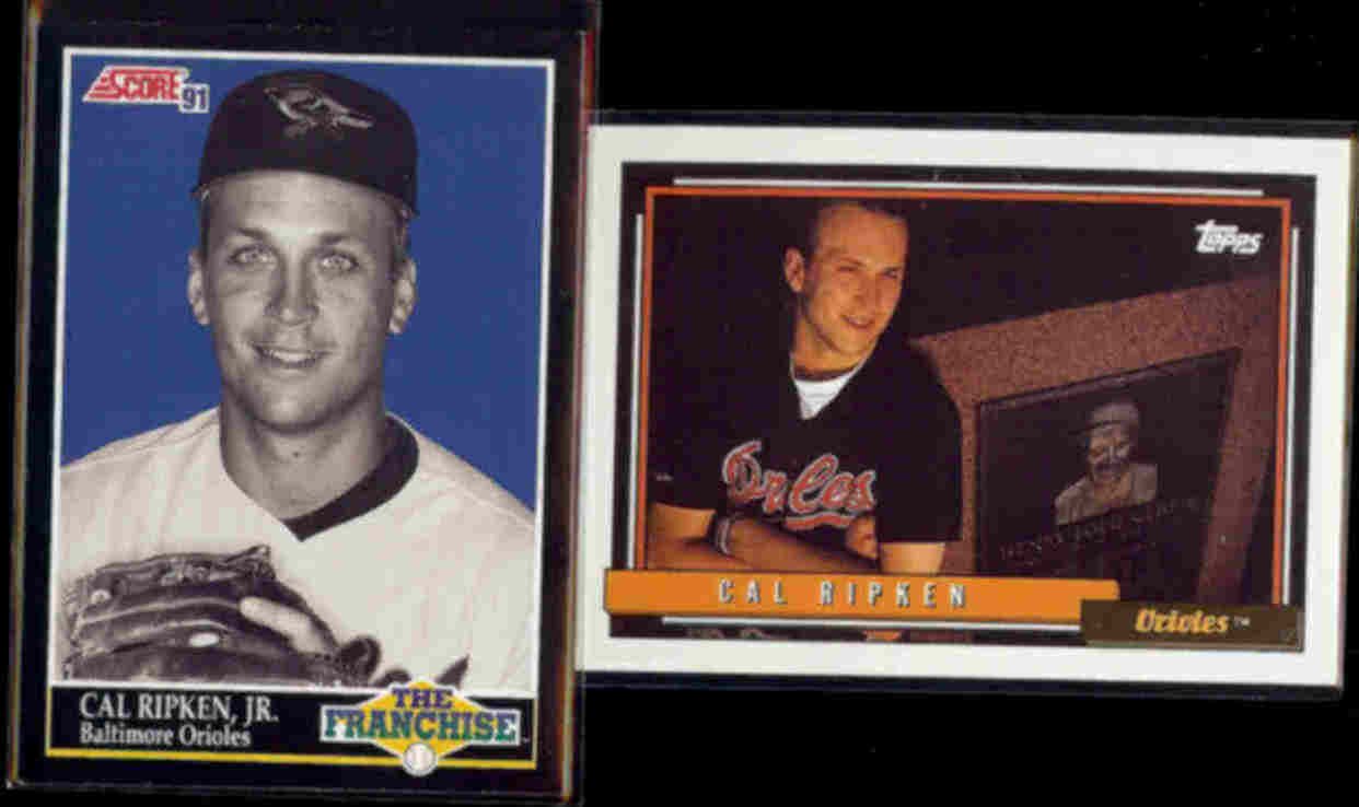 CAL RIPKEN Jr. 1991 Score Franchise #849 + 1992 Topps #40. ORIOLES