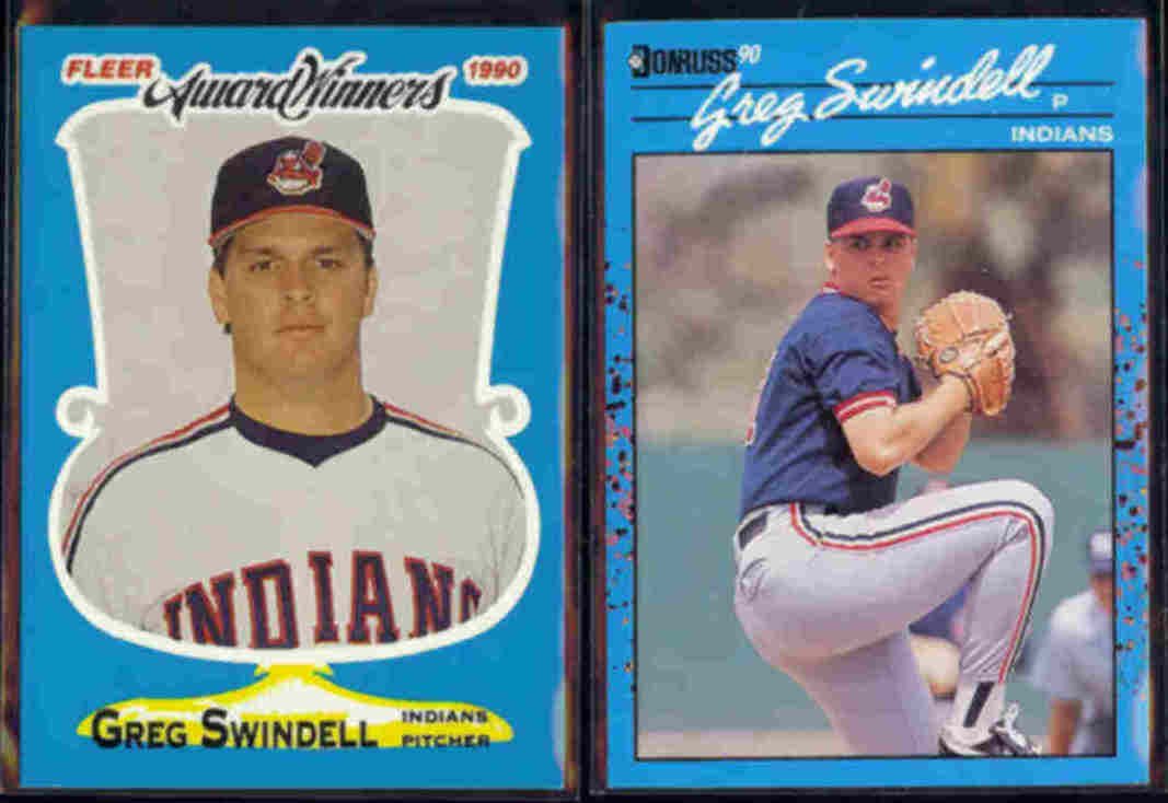 GREG SWINDELL 1990 Fleer Award #39 of 44 + 1990 Donruss Best #6. INDIANS