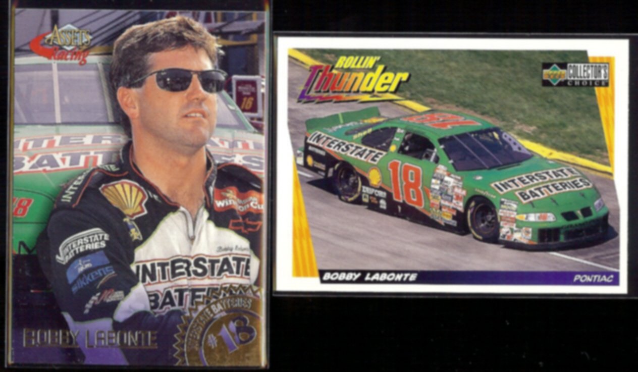 BOBBY LABONTE 1996 Classic Assets #20 + 1997 UD CC #54. NASCAR