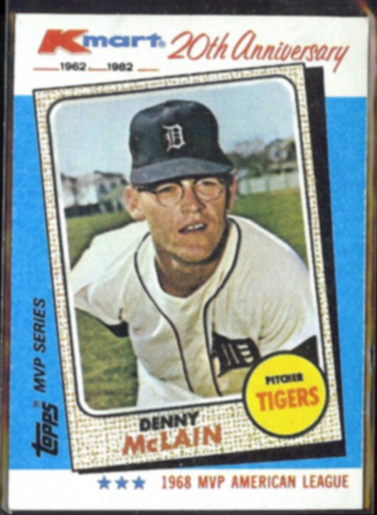 DENNY McLAIN 1982 Topps KMart MVP #13 of 44. TIGERS