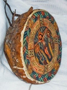OLD Ethiopian Handpainted Drum instrument