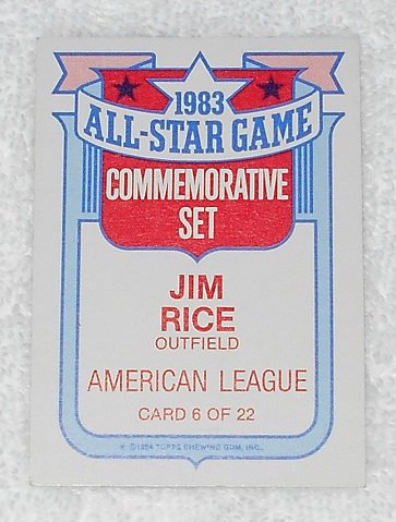 Jim Rice - Card # 6 - Topps - Baseball - 1983 All Star Game ...