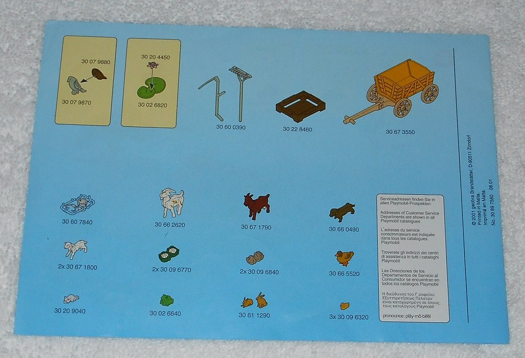 Playmobil 3124 - Farm Starter Set - 2001 - Instructions Only