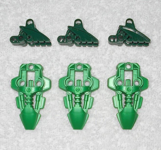 LEGO Bionicle - (x6) Various Feet - Green - Parts # 41668 44138 - Set ...