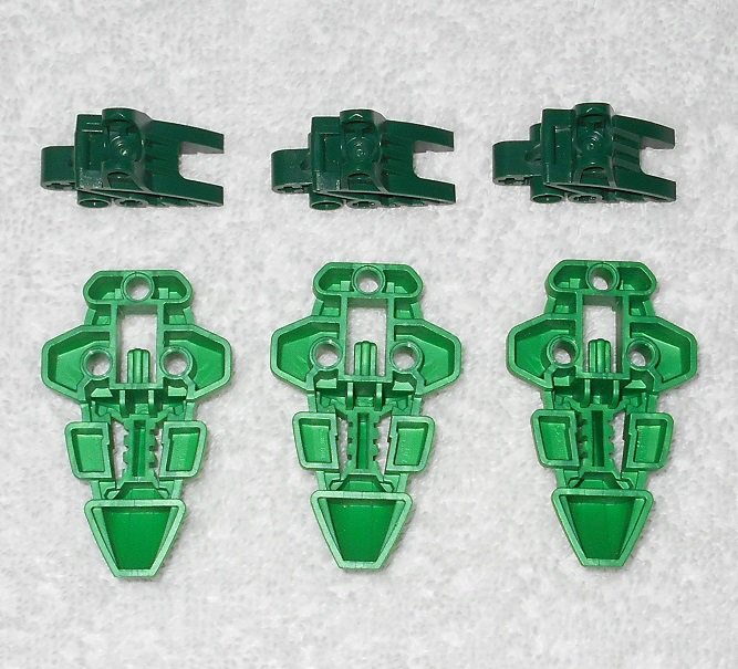 LEGO Bionicle - (x6) Various Feet - Green - Parts # 41668 44138 - Set ...