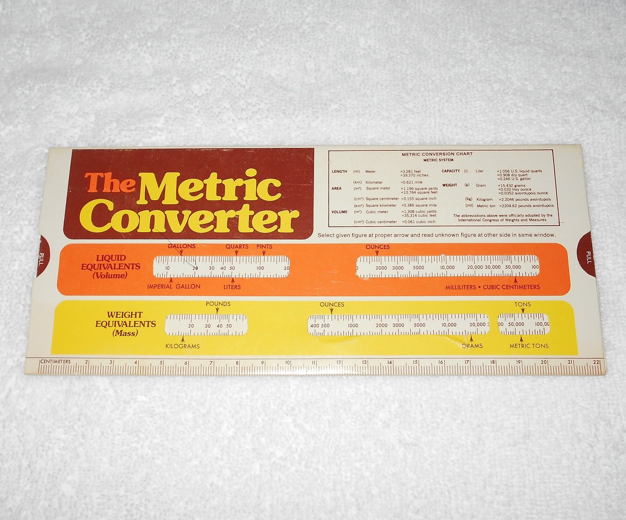 Promotional Slideguide Corp - The Metric Converter Slide Card - USA - 1980