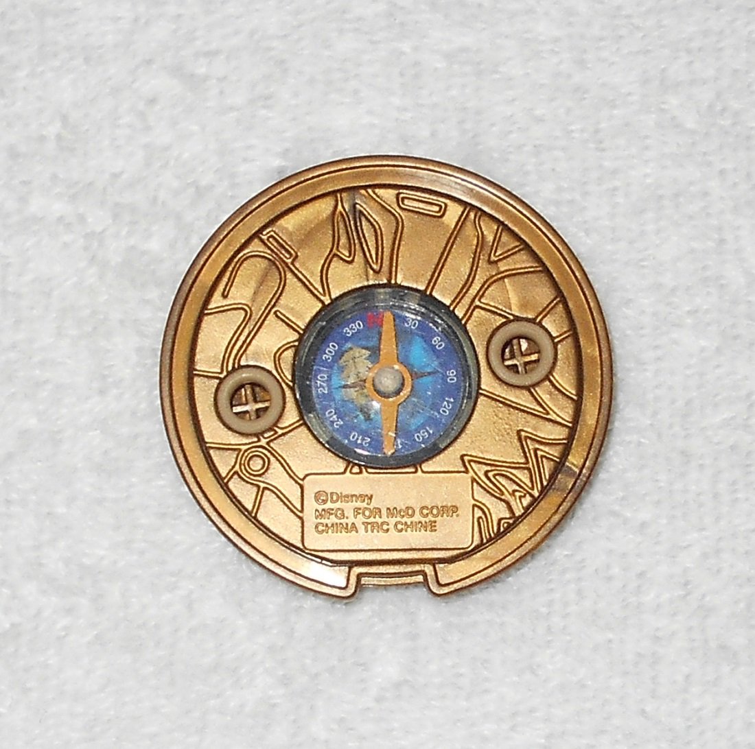 McDonalds - Happy Meal Treasure Planet Compass Only - Gold Plastic - 2002
