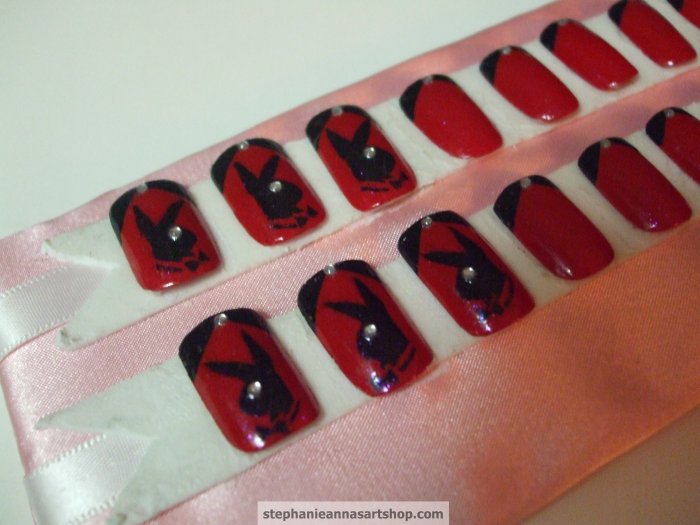 Red Playboy Bunny Nails