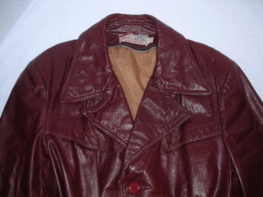 Jean Pierre Leather Coat Burgundy Men 44 Knee Length Paris New York ...