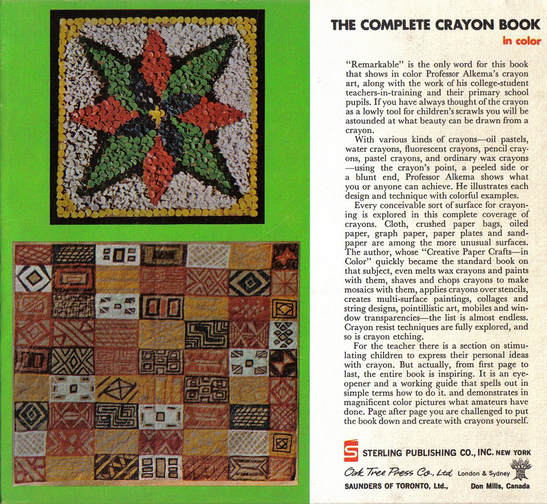 The Complete Crayon Book In Color by Professor Chester Jay Alkema Arts ...