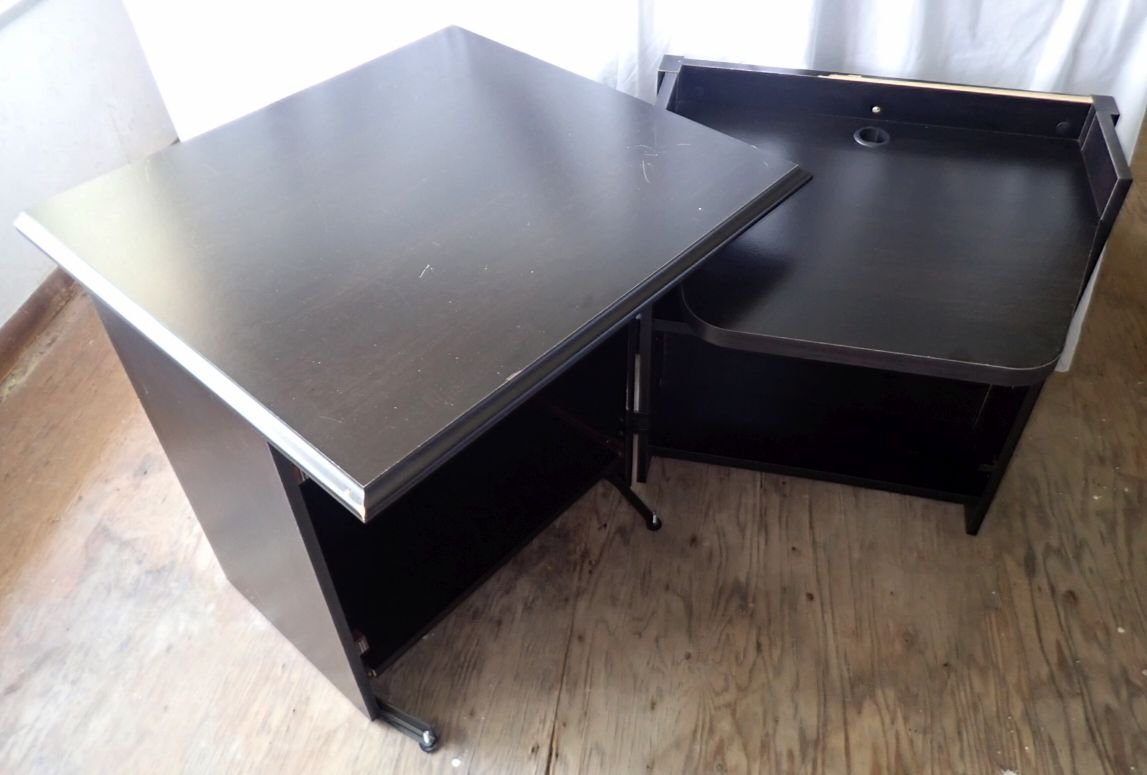 Desk/Cabinet Fold-out Combo Multi-Purpose Space Saving Shelves Wood ...