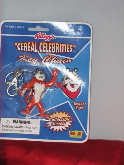 CEREAL CELEBRITIES TONY THE TIGER KEYCHAIN NEW KELLOGGS