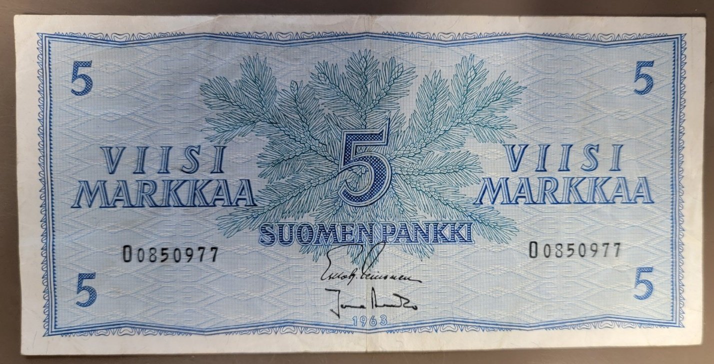 1963 5 VIISI Markkaa O0850977