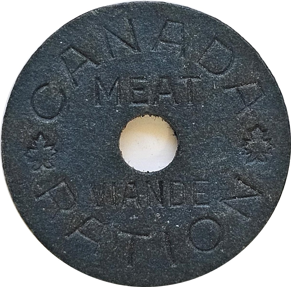 CANADA (1940's World War II) Meat Ration Viande Blue Cardboard WWII OPA ...