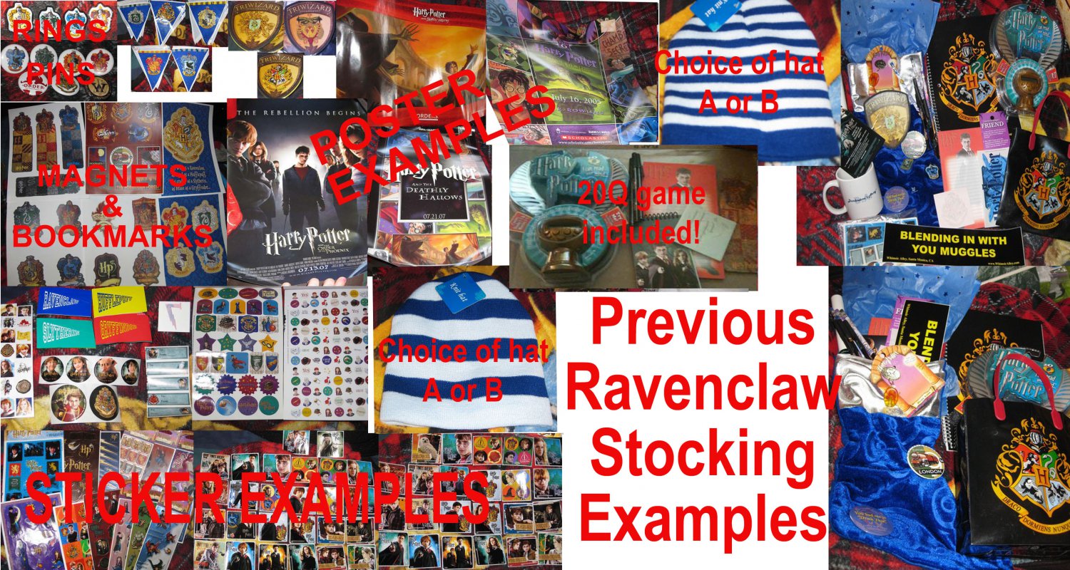 Ravenclaw House Hogwarts Harry Potter themed Christmas Stocking RARE ...