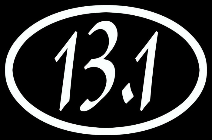 13.1 Half Marathon Sticker