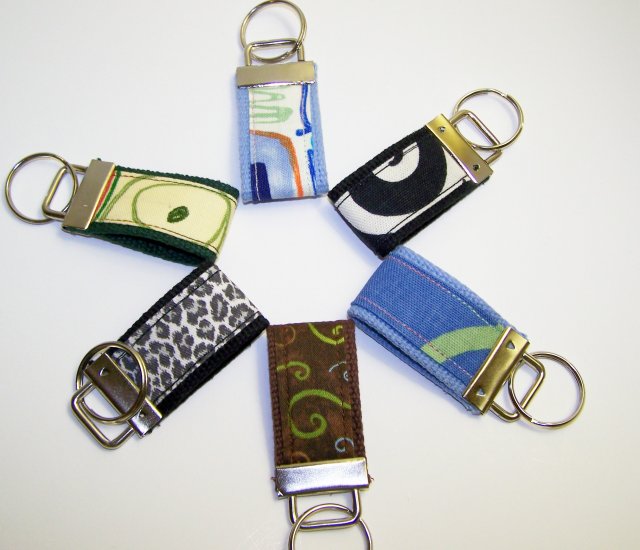 Light Blue with Rainbow Colors~Mini Finger Key FOB