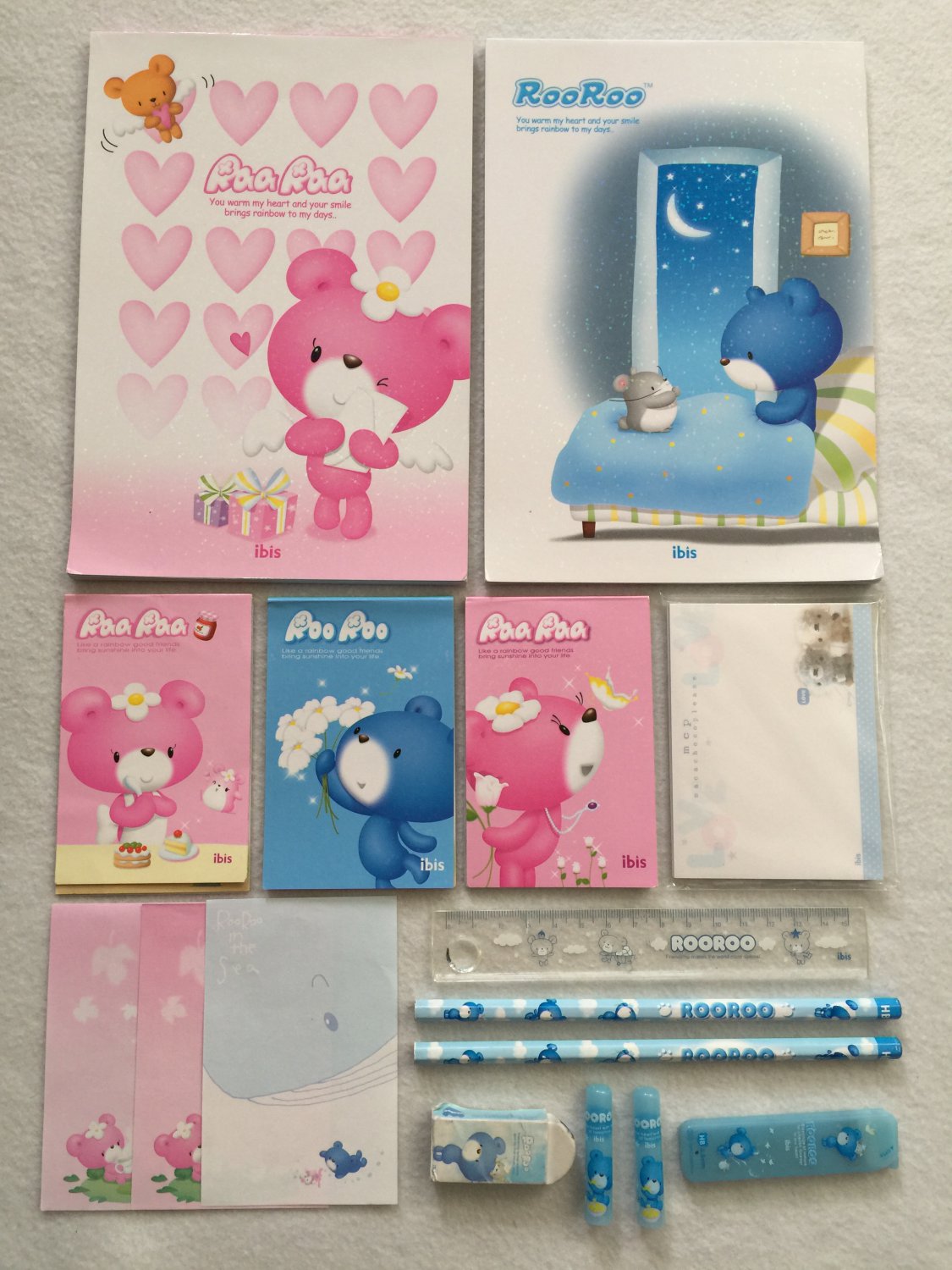 Ibis Korea MCP RooRoo RaaRaa Bear Writing Paper Letter Stationery ...