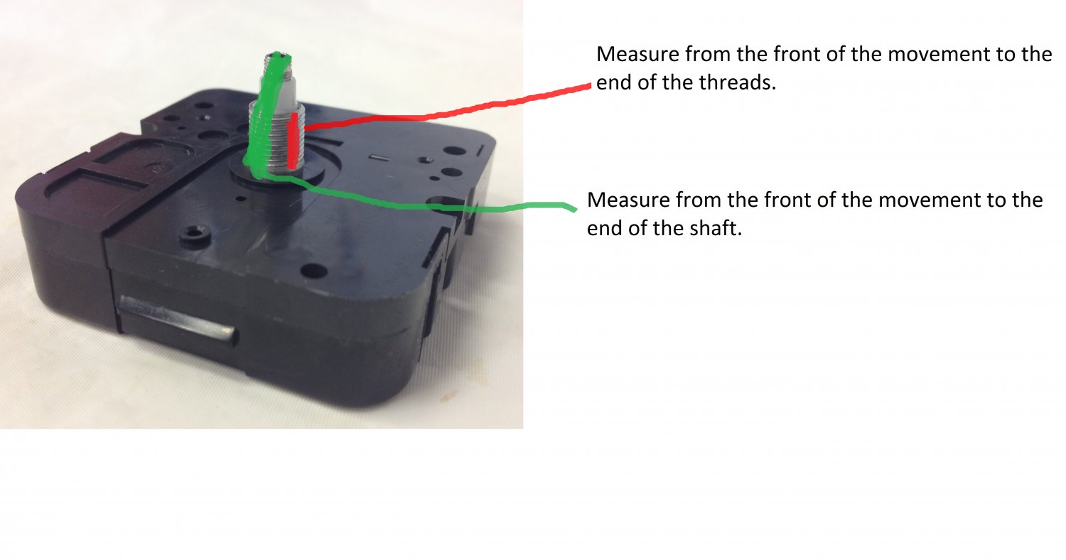 *NEW* Snap-In Clock Movement with Threaded Shaft - Short Shaft (MTW-41S)