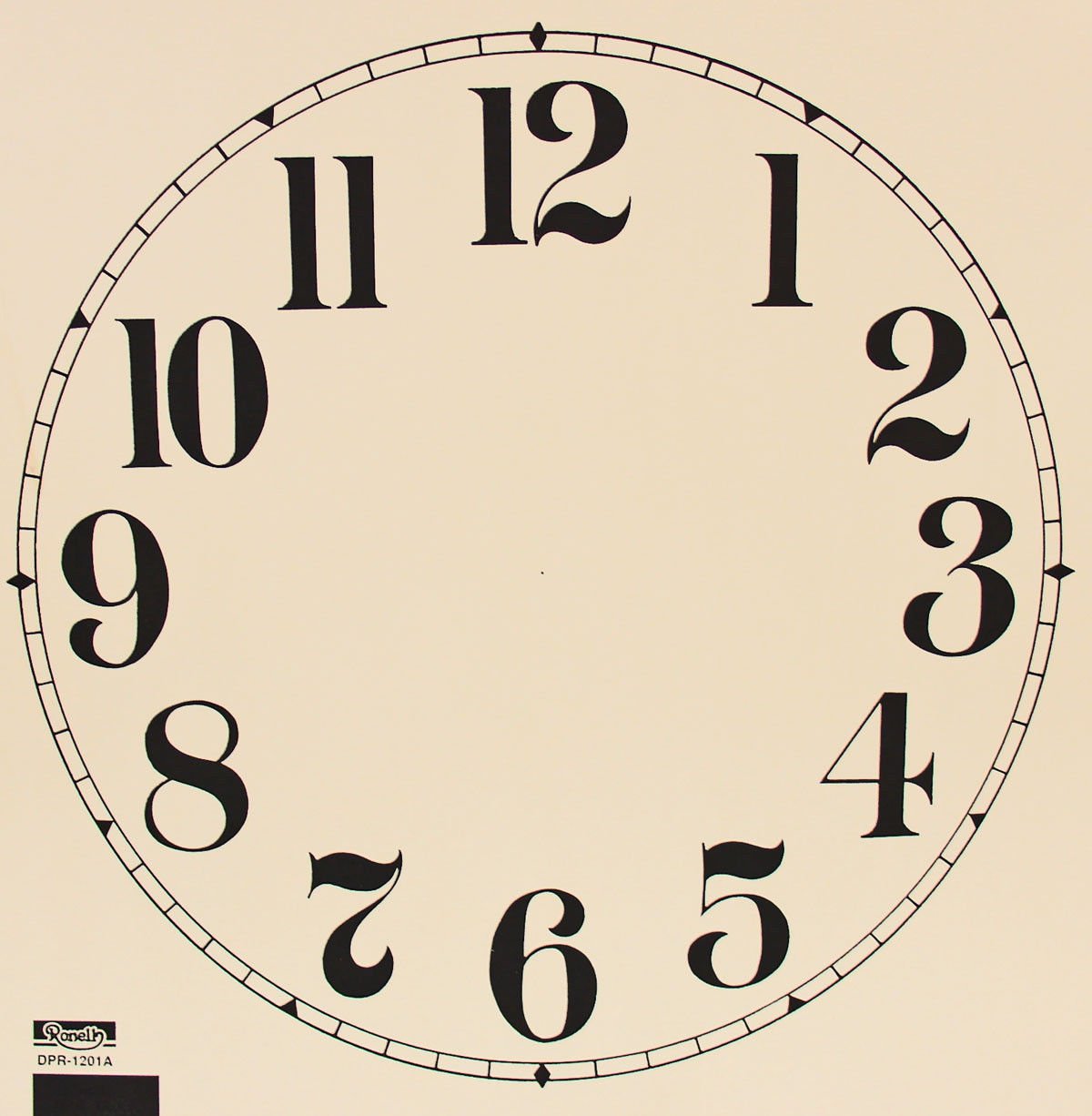 New 11 to 12 Inch Ivory Paper Clock Dial - Choose Arabic or Roman Numbers!