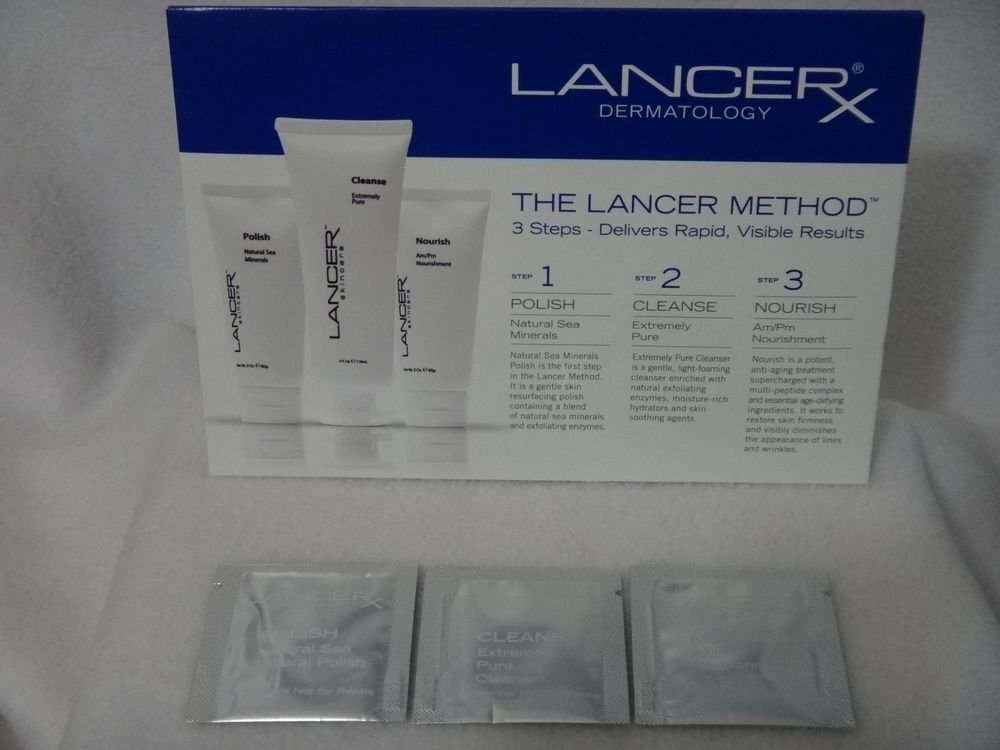 The Lancer X Dermatology Method 3 Step Polish Cleanse Nourish Samples