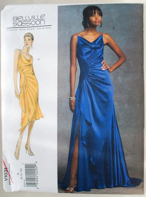 Vogue v1031 Bellville Sassoon evening gown or cocktail dress pattern ...