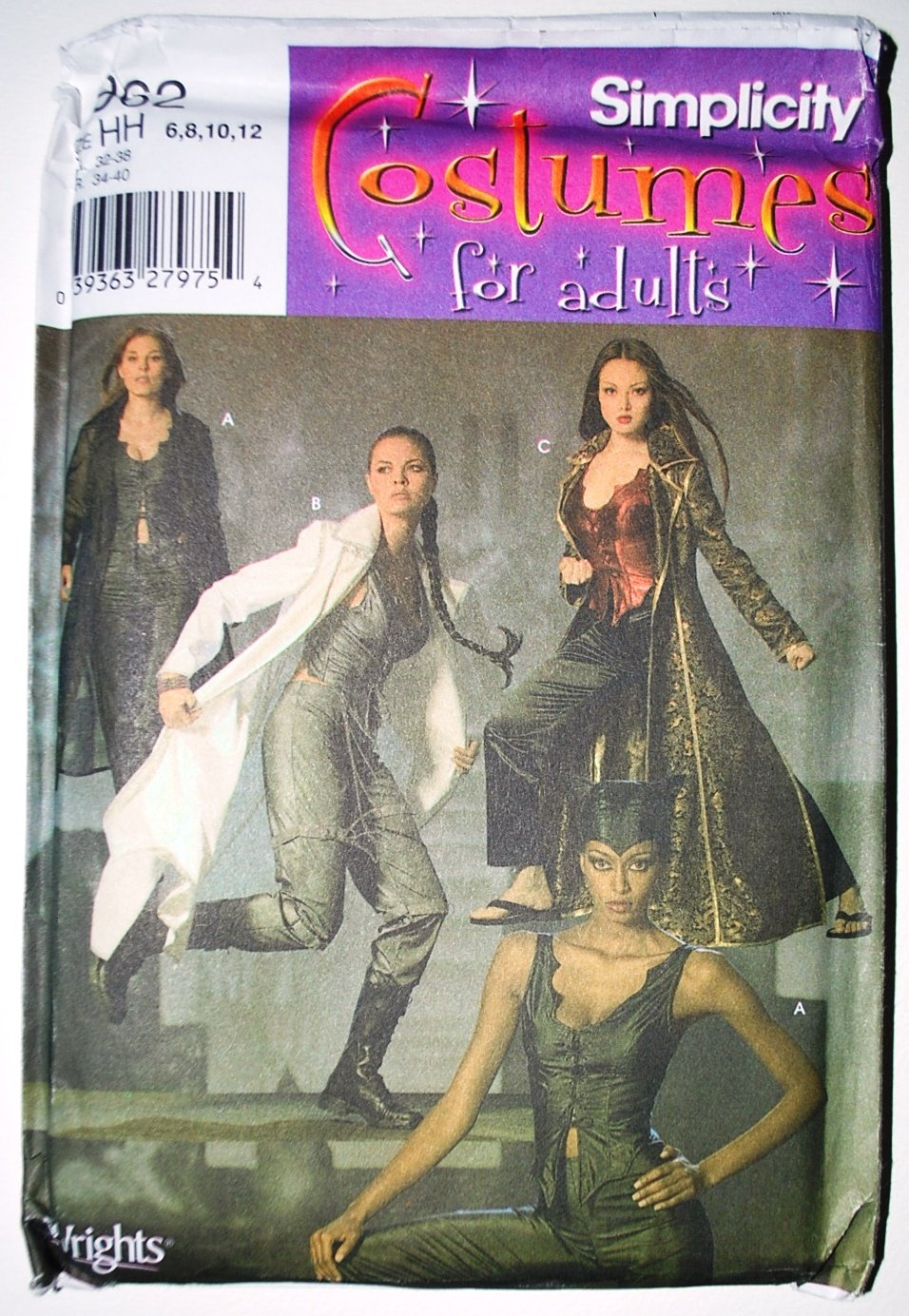 Simplicity 4962 pattern for Laura Croft, Catwoman, Matrix costumes